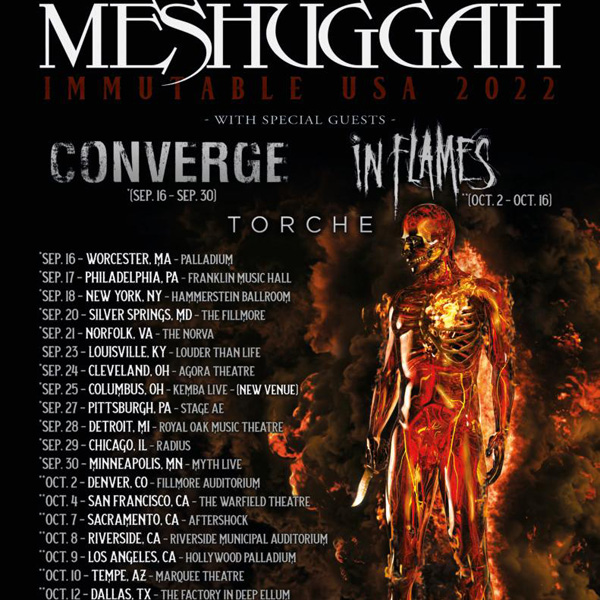 Meshuggah Kick Off US Tour with Torche and Converge/In Flames – News ...